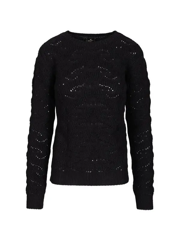 Etro Paisley Patterned Crew Neck Long Sleeve Sweater - Blue
