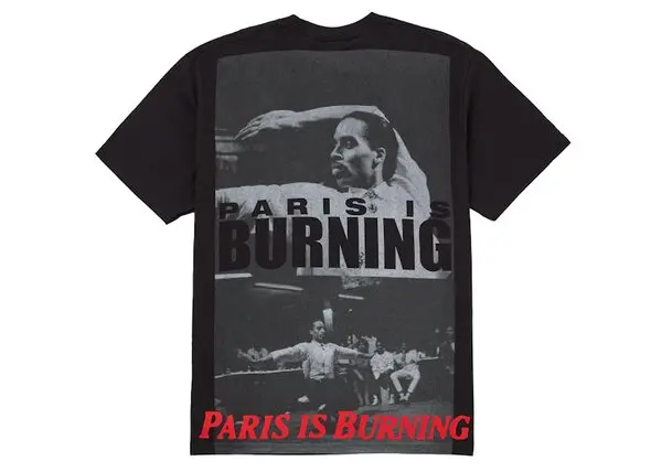Supreme Paris Is Burning Tee Shirt - Black
