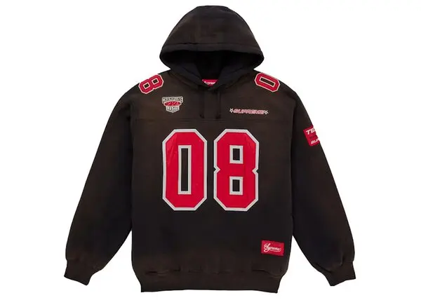 Supreme Football Jersey Hooded Sweatshirt - Black