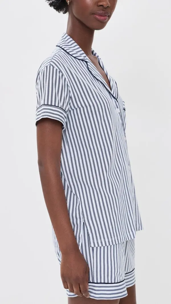 PETITE PLUME French Ticking Shorts Pajama Set