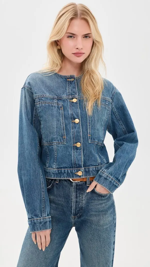Ulla Johnson The Briar Collarless Denim Jacket
