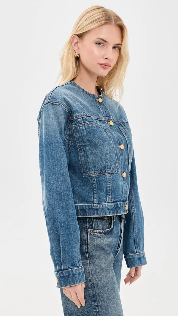 Ulla Johnson The Briar Collarless Denim Jacket