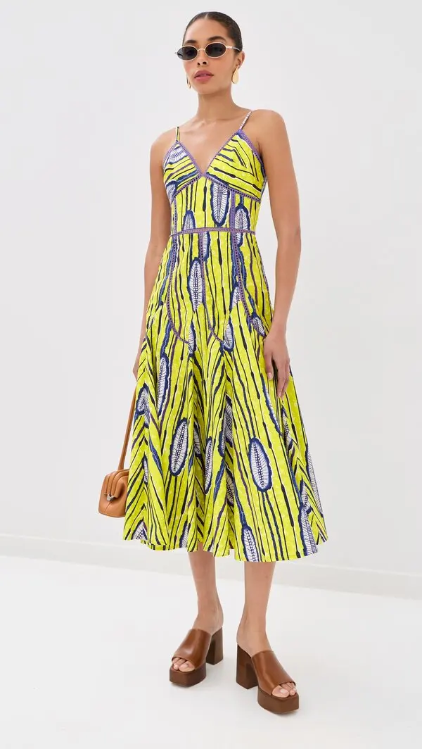 Stella Jean A-line Godet Dress