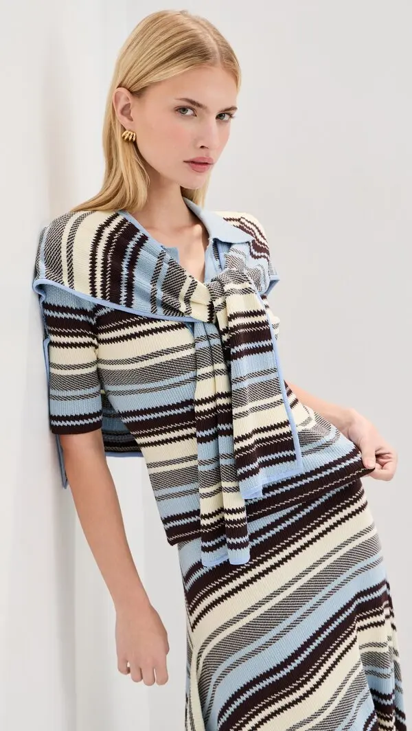 Monse Striped Jacquard Scarf Top