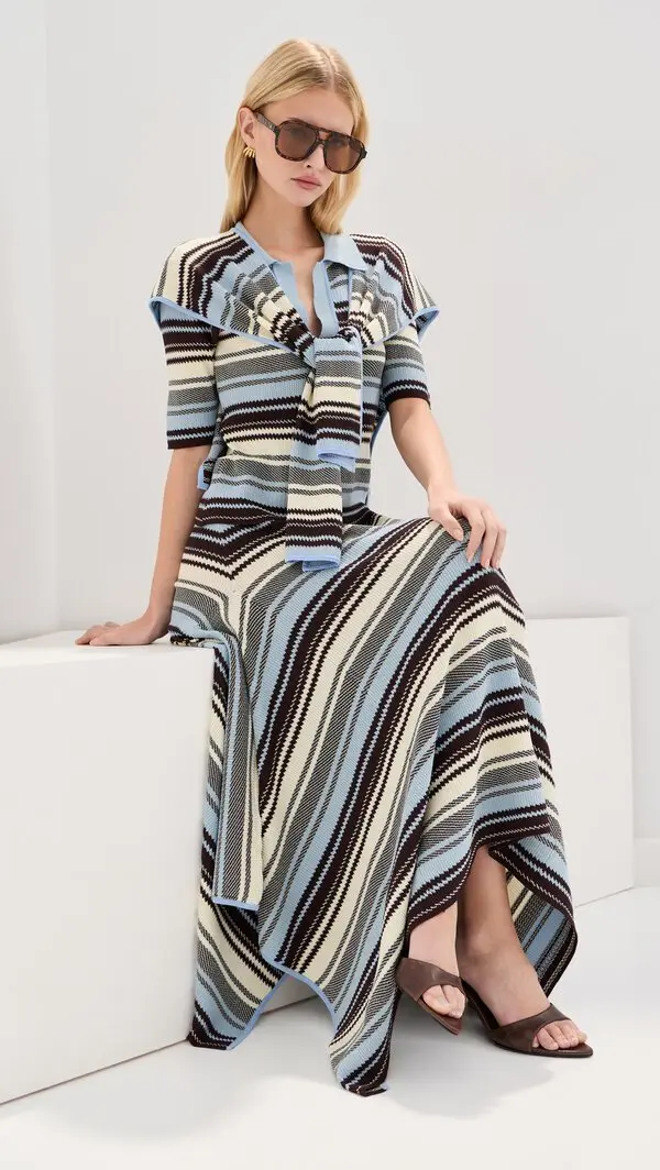 Monse Striped Jacquard Scarf Top