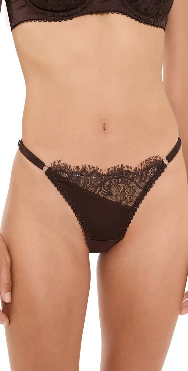 KAT THE LABEL Rae Thong Panties - Espresso