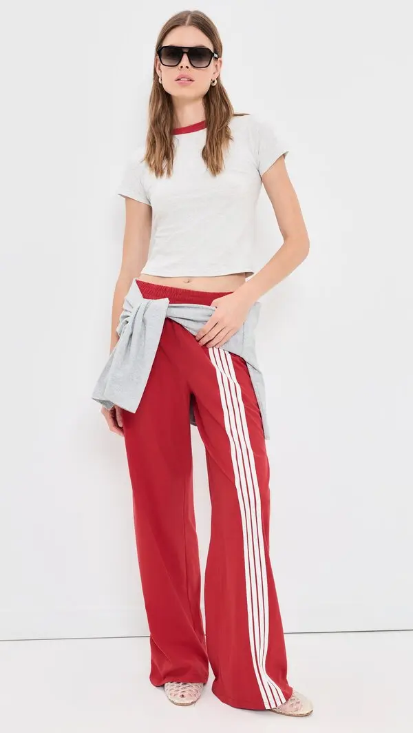 Lioness Red Eye Track Pants With Contrast Stripes