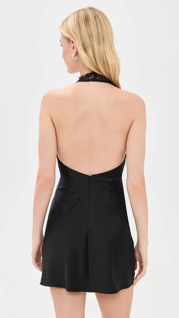 Alice + Olivia Viola Lace Halter Mini Dress