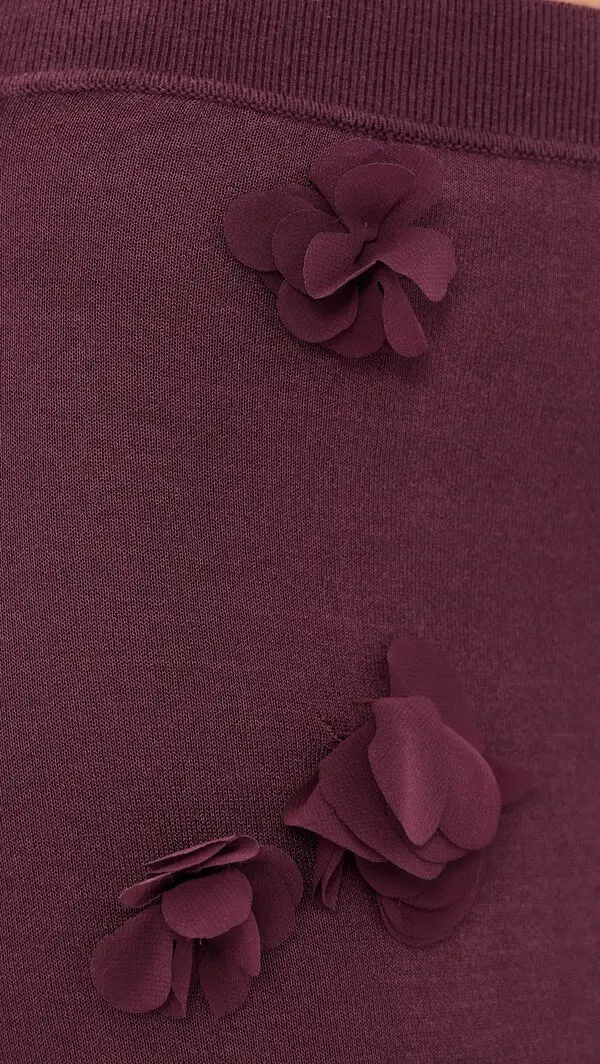 Simkhai Cora Floral Applique Midi Skirt