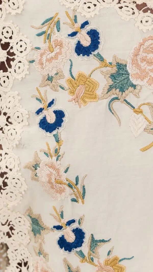 Sea Adonna Embroidered Sleeveless Top - Cream