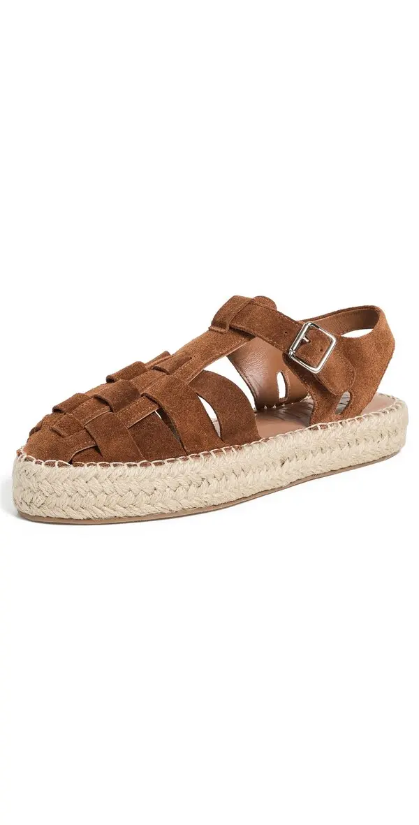Staud Hemingway Fisherman Sandals - Tabac