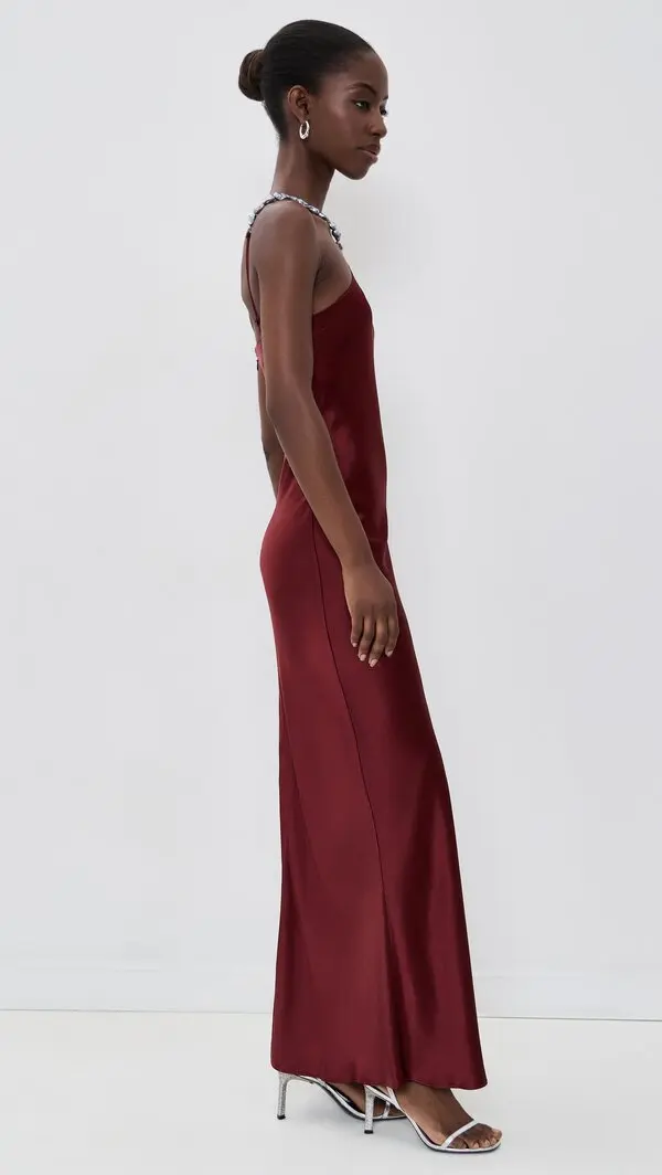 Staud Cadence Dress Halterneck Maxi - Pinot