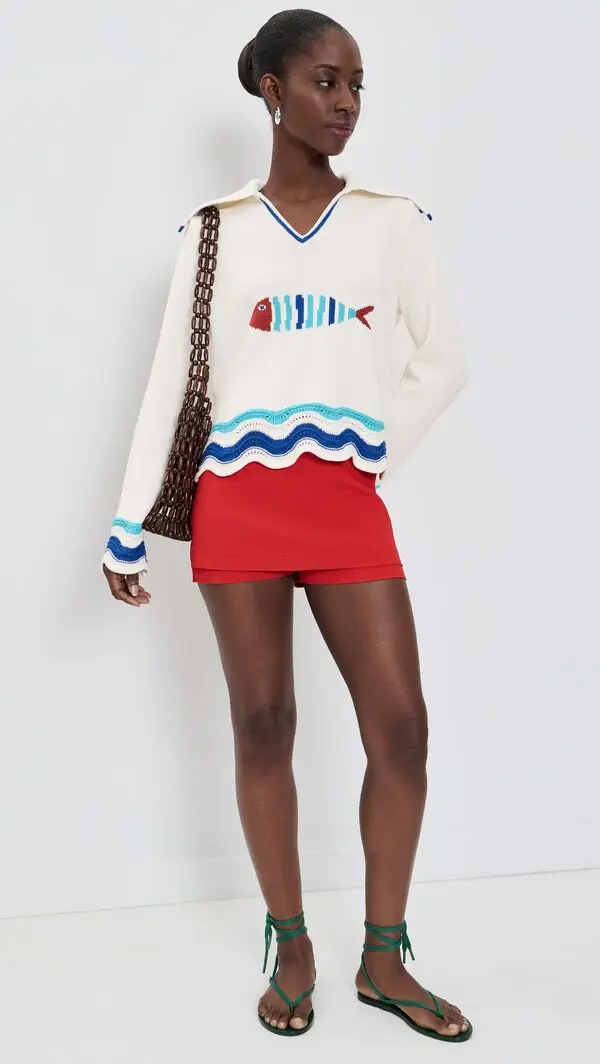 Solid & Striped Jack Fish Motif Sweater