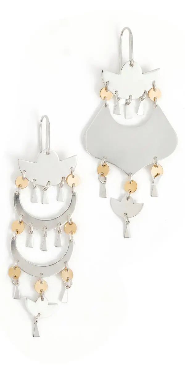 Isabel Marant Étoile Asymmetric Geometric Drop Earrings - Silver/dore