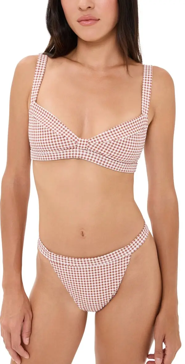 Hill House Home The Tao Two Piece Bikini Set - Rust Gingham