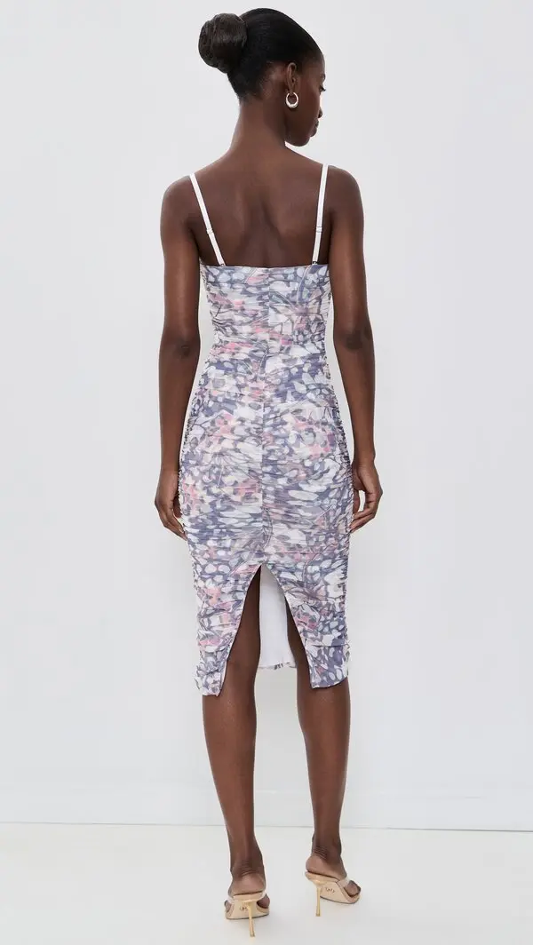 L'Agence Caprice Strapless Midi Dress