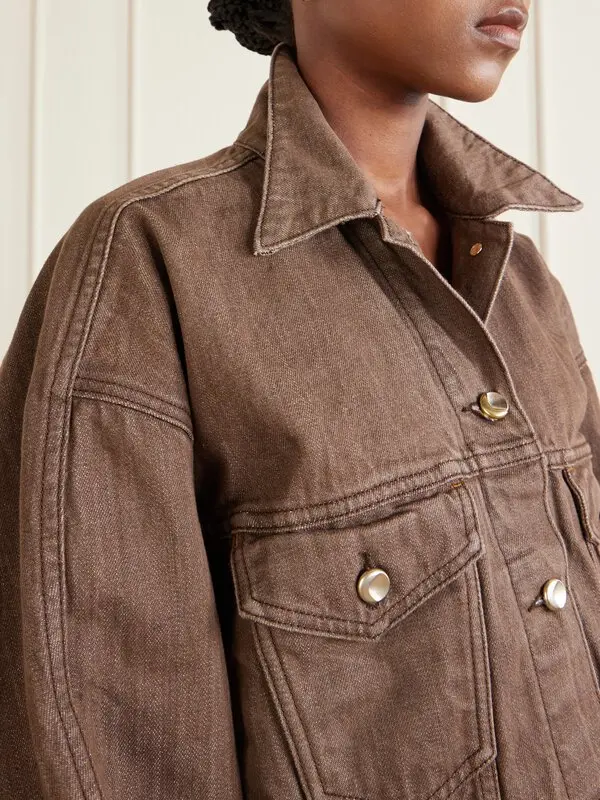 Ossou Sway" Cropped Denim Jacket