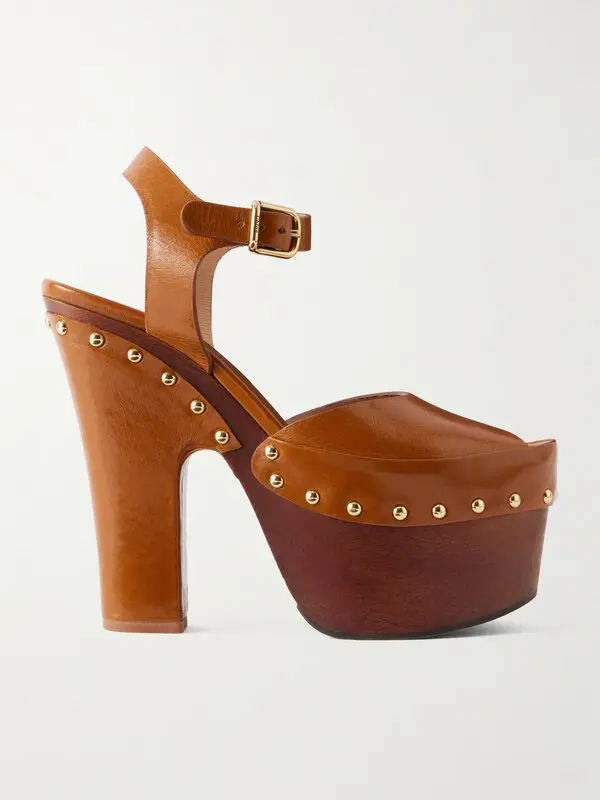 Chloé Meret Leather Platform Sandals