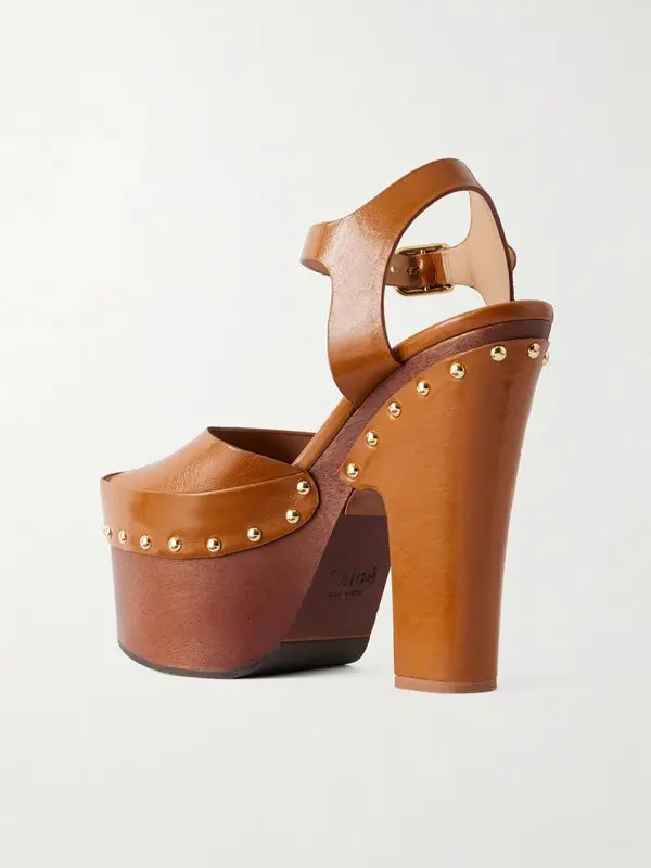 Chloé Meret Leather Platform Sandals