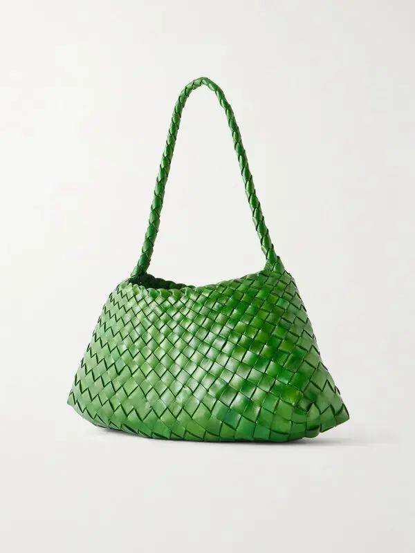 Dragon Diffusion Rosanna Mini Woven Leather Shoulder Bag - Green
