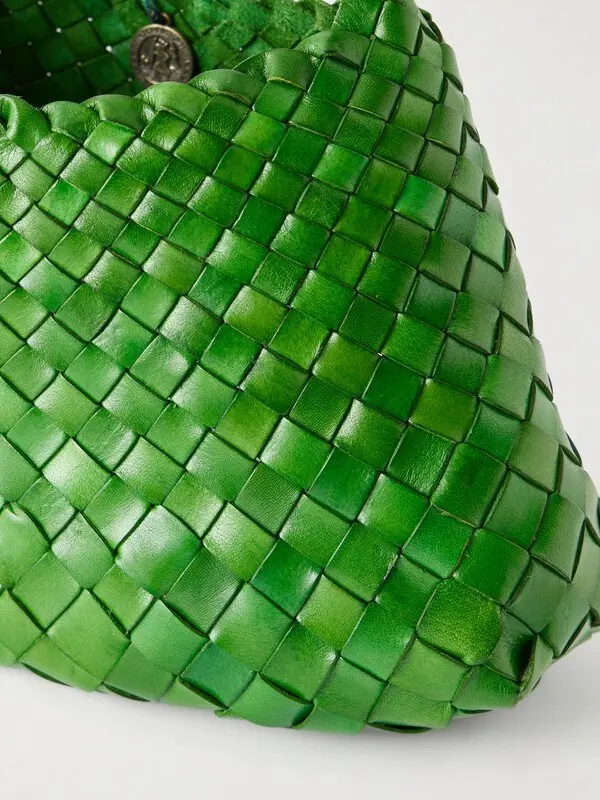 Dragon Diffusion Rosanna Mini Woven Leather Shoulder Bag - Green