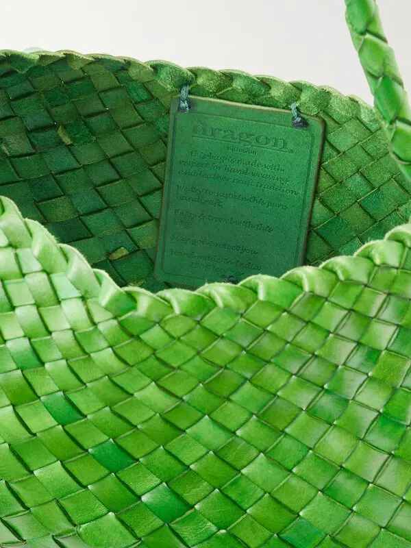 Dragon Diffusion Rosanna Mini Woven Leather Shoulder Bag - Green