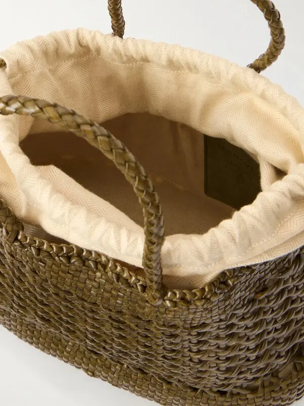 Dragon Diffusion Santa Cano Woven Leather Tote - Green