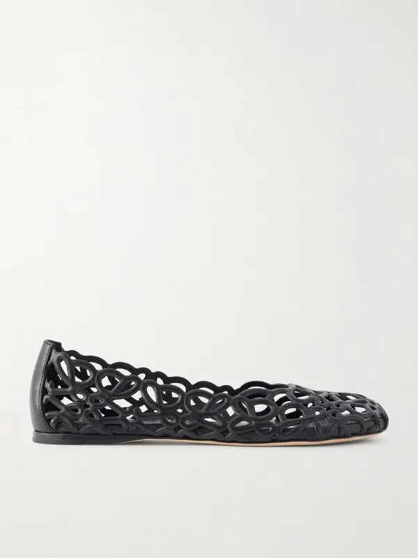 Loewe Petal Anagram Ballet Flats - Black