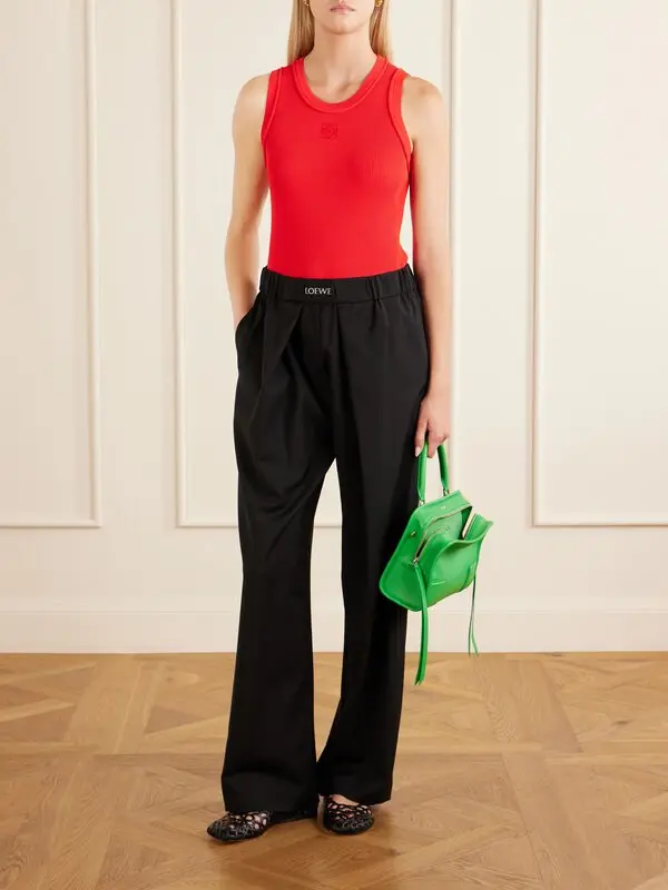 Loewe Petal Anagram Ballet Flats - Black