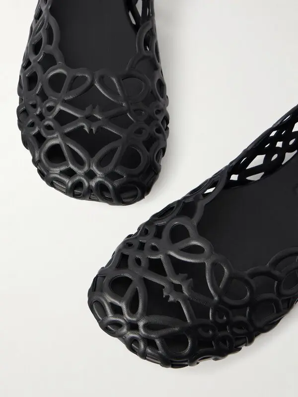 Loewe Petal Anagram Ballet Flats - Black