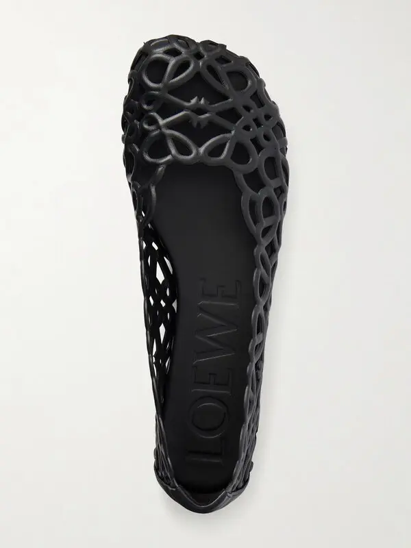Loewe Petal Anagram Ballet Flats - Black