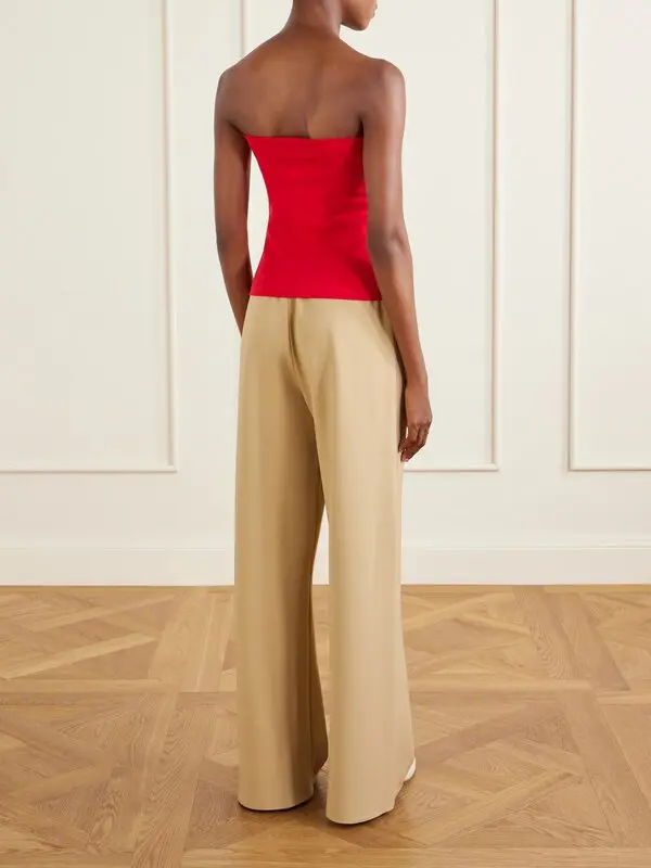 FLORE FLORE Bes Strapless Organic Cotton-jersey Top - Red