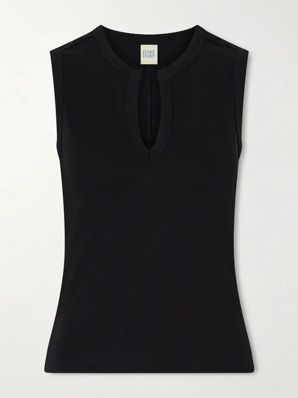 FLORE FLORE Iman Organic Cotton-jersey Tank - Black