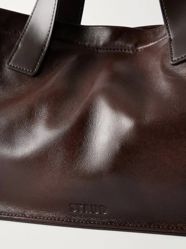 Staud Port Logo-debossed Leather Tote