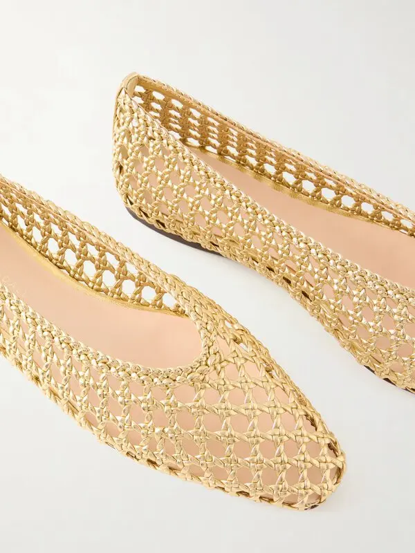 LOEFFLER RANDALL Emery Woven Metallic Leather Ballet Flats