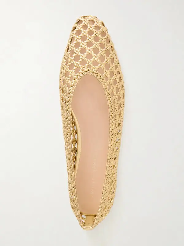 LOEFFLER RANDALL Emery Woven Metallic Leather Ballet Flats