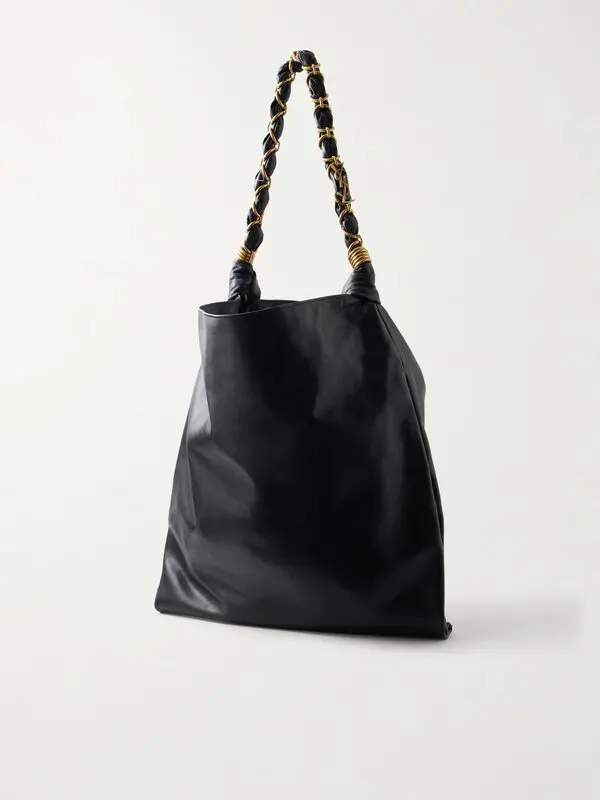 Saint Laurent Amalia Leather Shoulder Bag - Black