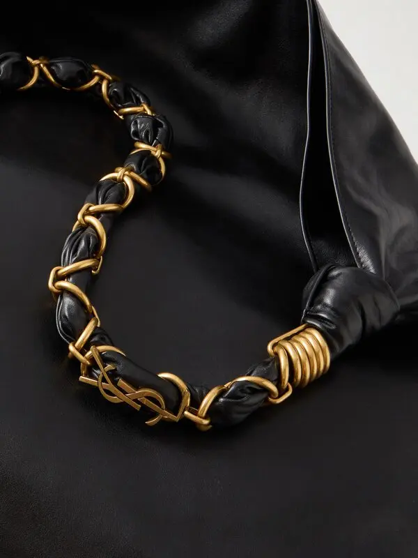 Saint Laurent Amalia Leather Shoulder Bag - Black