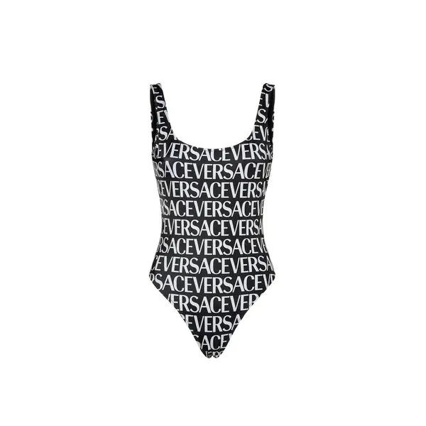 Versace All Over Logo One Piece Swimsuit