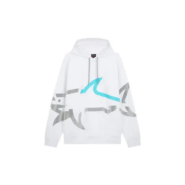 Paul & Shark Hooded Sweatshirt With Reflective Shark Print