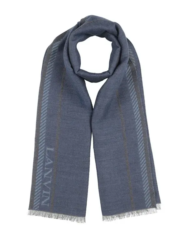 LANVIN Scarf Virgin Wool, Silk - Navy