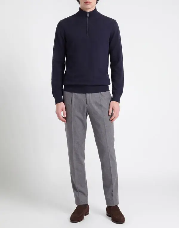 PIACENZA CASHMERE 1733 Zip-up Turtleneck In Cashmere - Blue