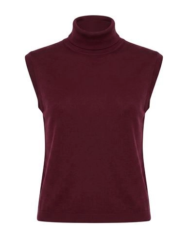 ANNA MOLINARI Merino Wool Turtleneck Sleeveless Knit - Red