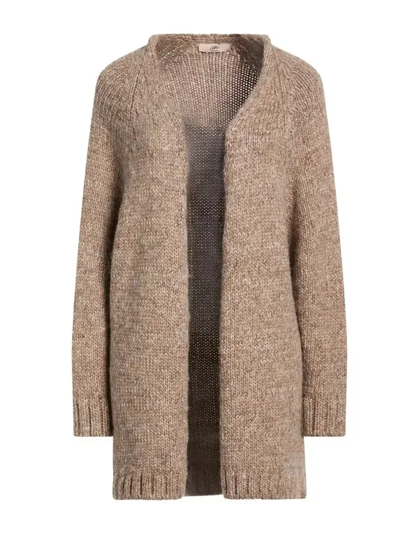 CARLA G. Mélange Knit Cardigan - Beige