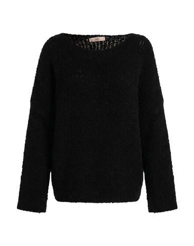 CARLA G. Bouclé Crewneck Sweater In Acrylic, Wool, Polyamide, Alpaca Wool, And Elastane - Black