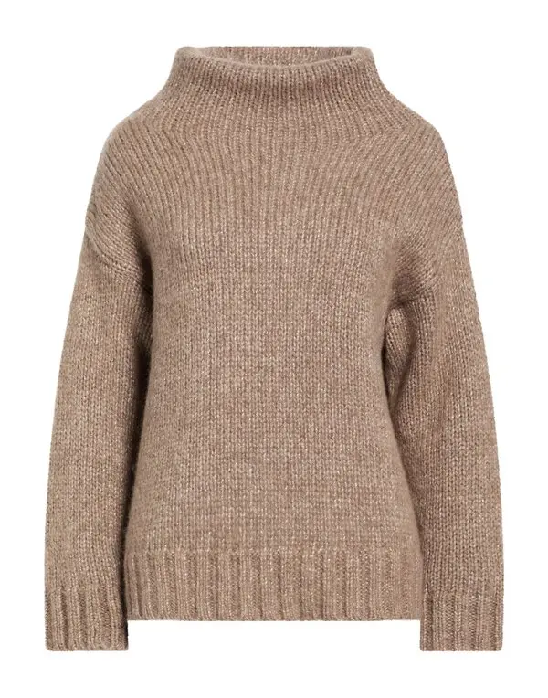 Alpha Studio Turtleneck Taupe Size Wool, Metallic Fiber, Polyamide