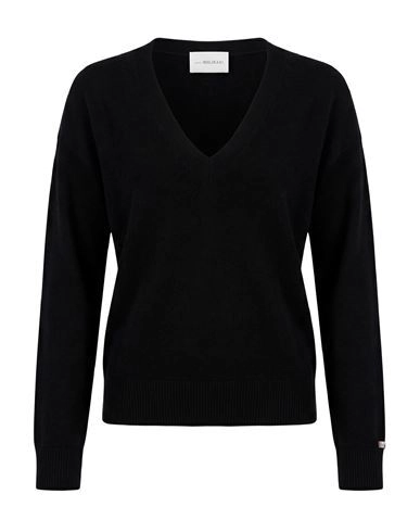 ANNA MOLINARI Wool Cashmere V-neck Sweater - Black