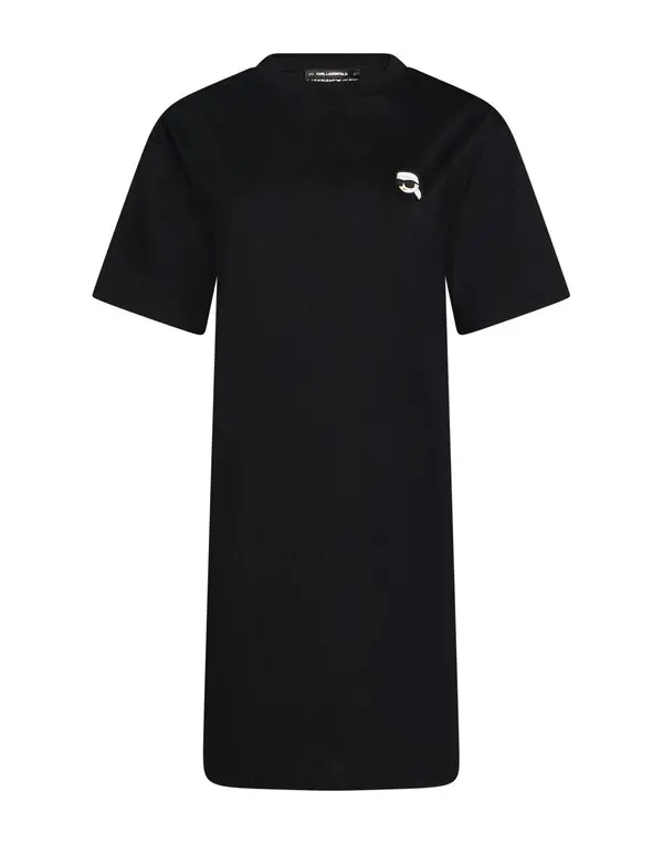 Karl Lagerfeld Cotton Jersey Mini T-shirt Dress With Logo Embellishment
