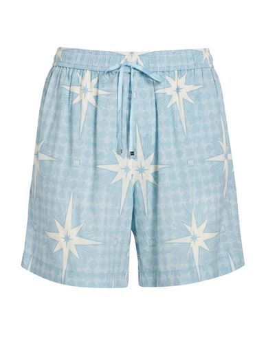 Amiri Viscose Printed High Waisted Shorts - Blue