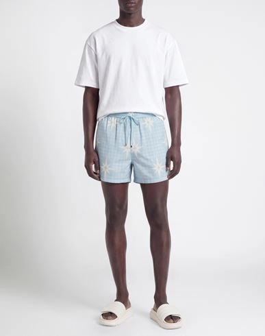 Amiri Viscose Printed High Waisted Shorts - Blue